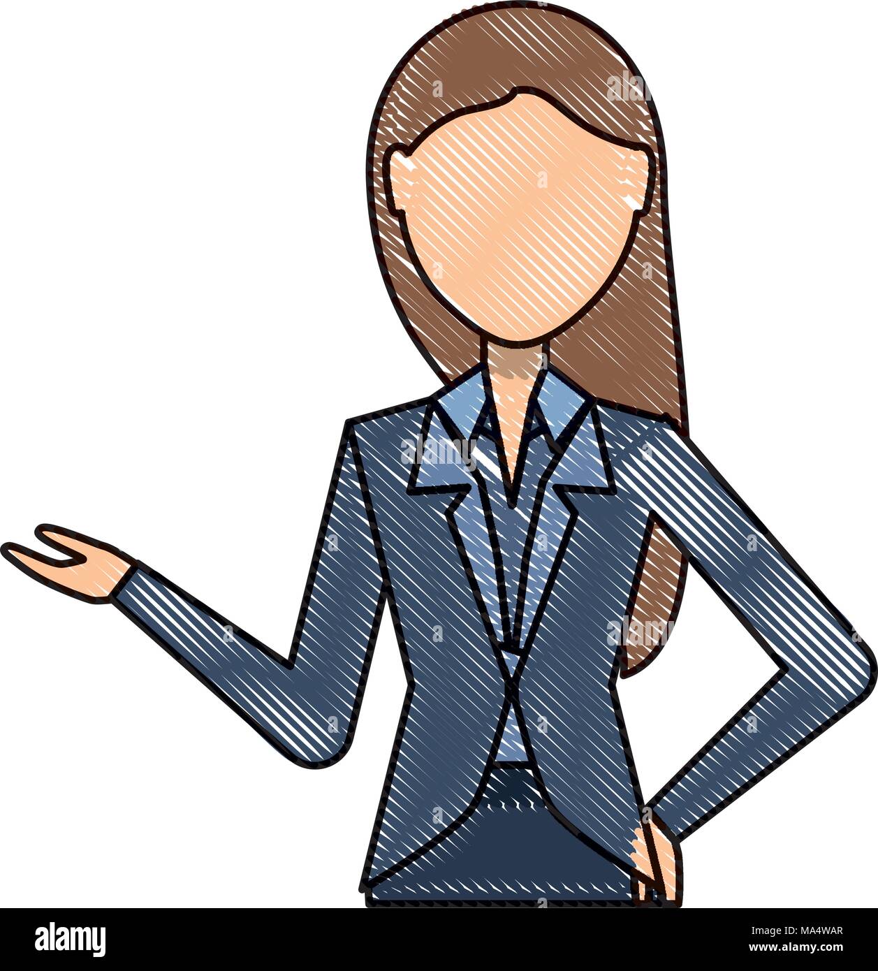 avatar businesswoman waiting over white background, colorful design ...