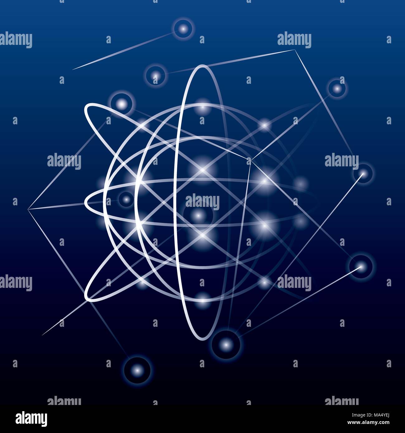 global connection network over blue background, vector illustration ...