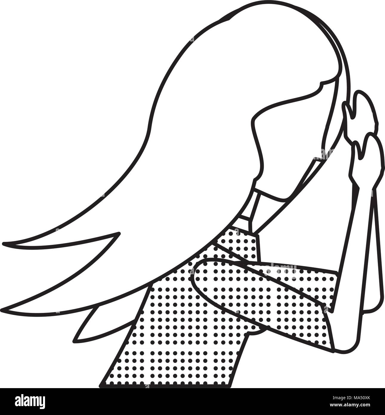 avatar businesswoman thinking over white background, colorful design ...