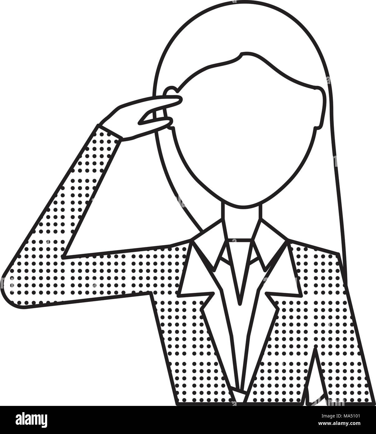 avatar businesswoman thinking over white background, colorful design ...