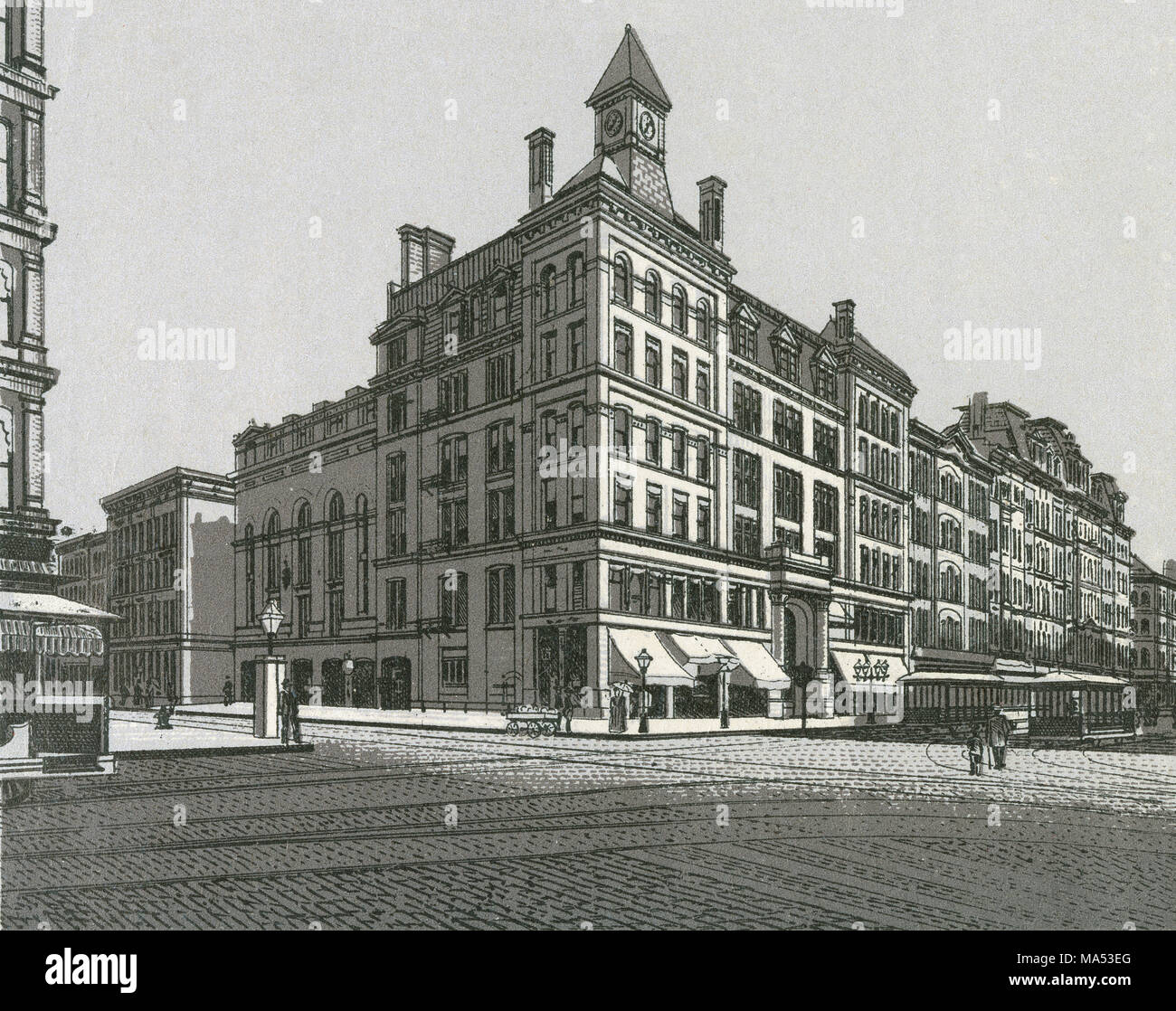 Antique c1885 monochromatic print from a souvenir album, showing ...