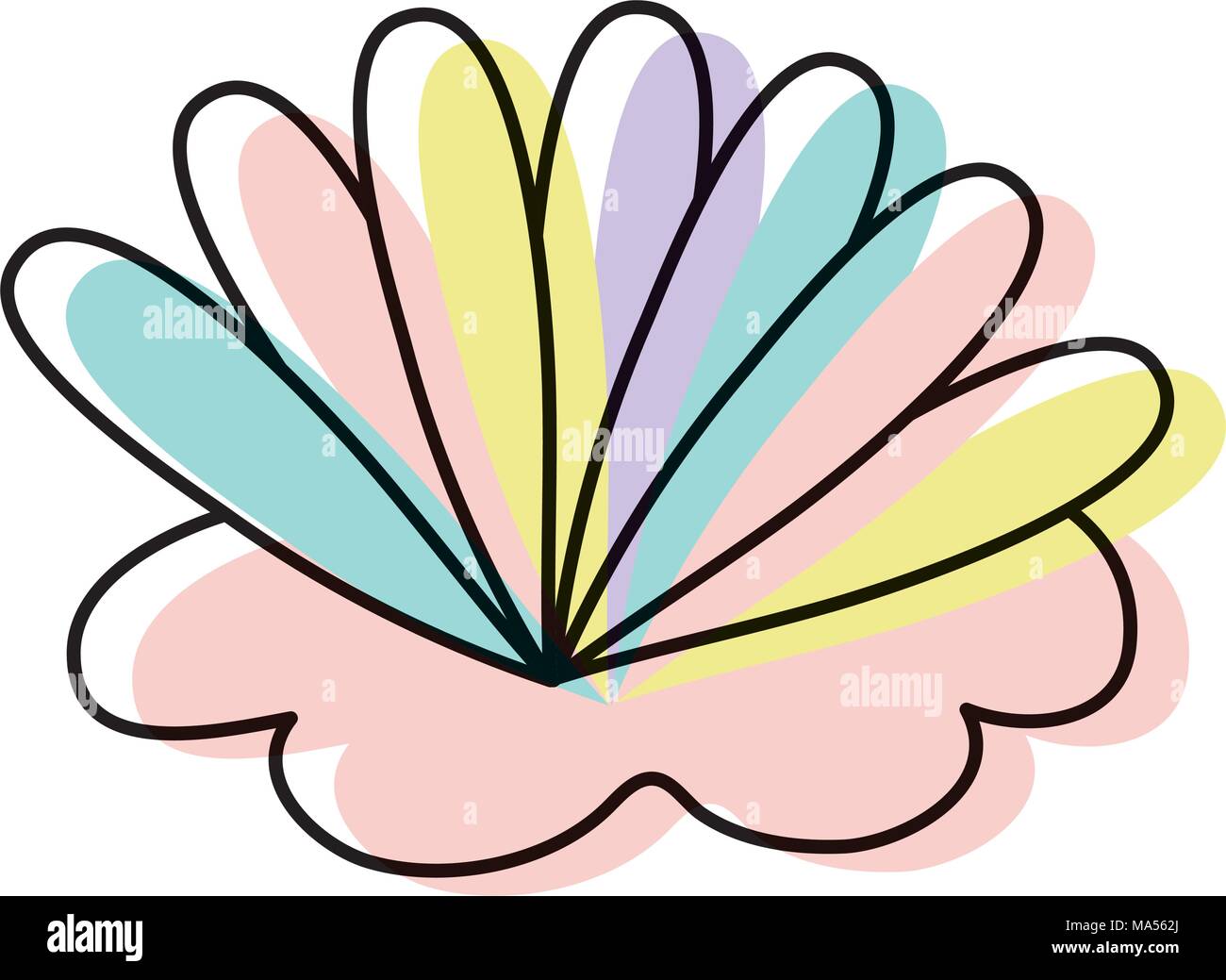 moved color beauty marine flower with nature petals Stock Vector Image ...