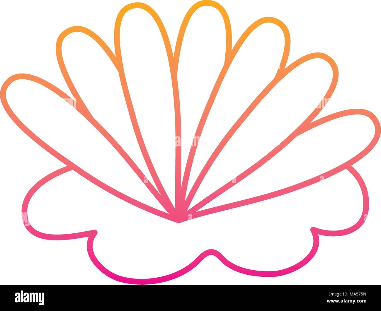 degraded line beauty marine flower with nature petals Stock Vector ...