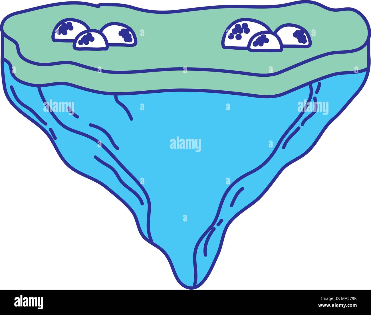 duo color natural rock floating beauty island Stock Vector Image & Art ...