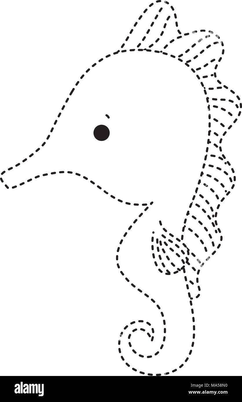 dotted shape seahouse ocean animal and tropical creature Stock Vector ...