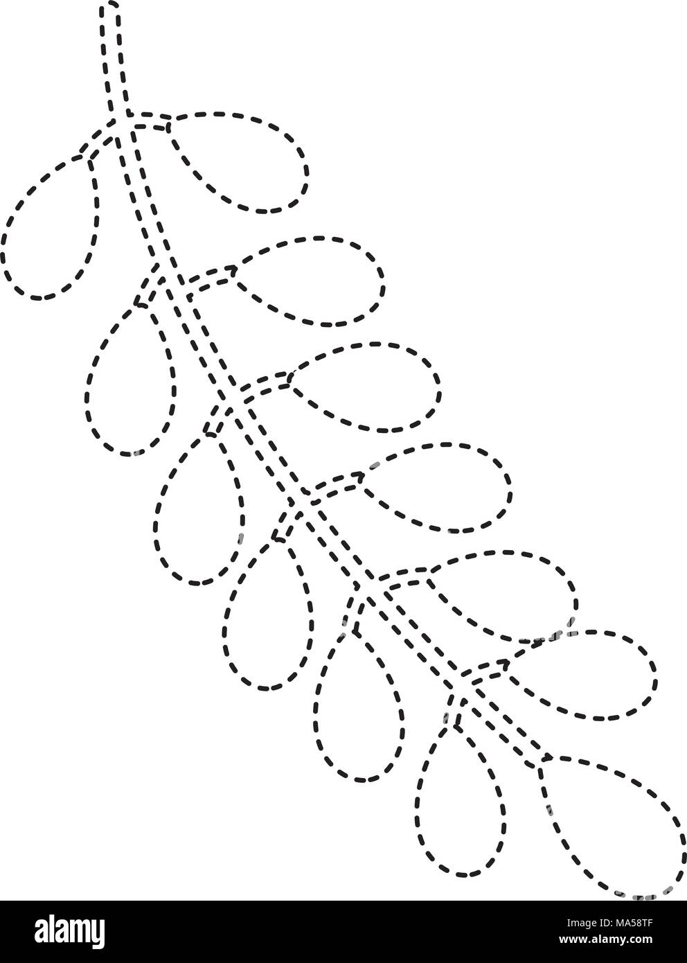 dotted shape nature leaves branches tropical design Stock Vector Image ...