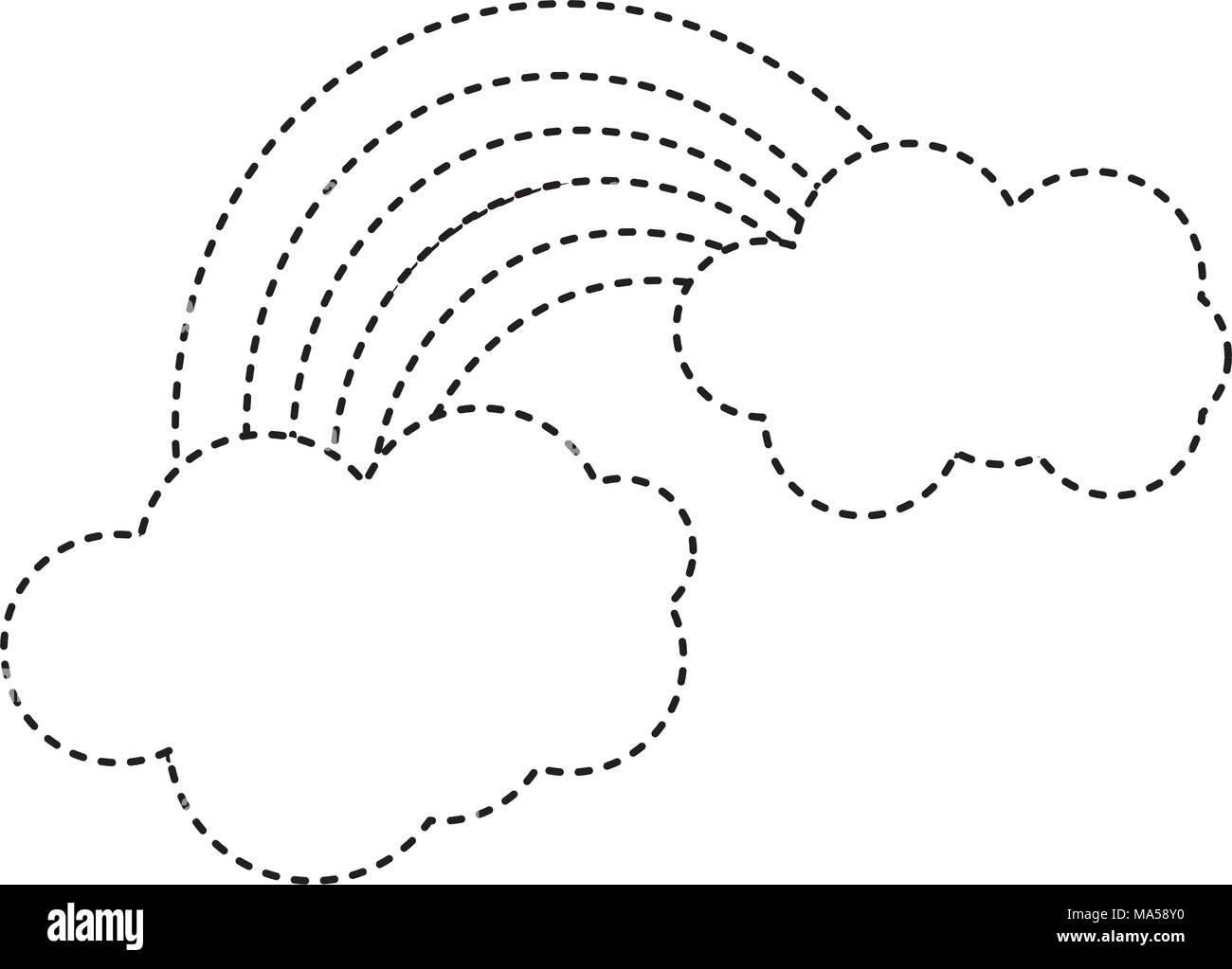 dotted shape nature bright rainbow with clouds in the sky Stock Vector ...