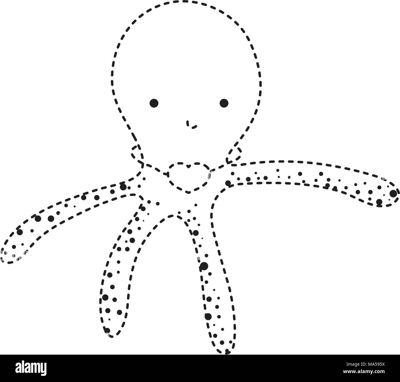 dotted shape nature octopus marine animal icon Stock Vector Image & Art ...