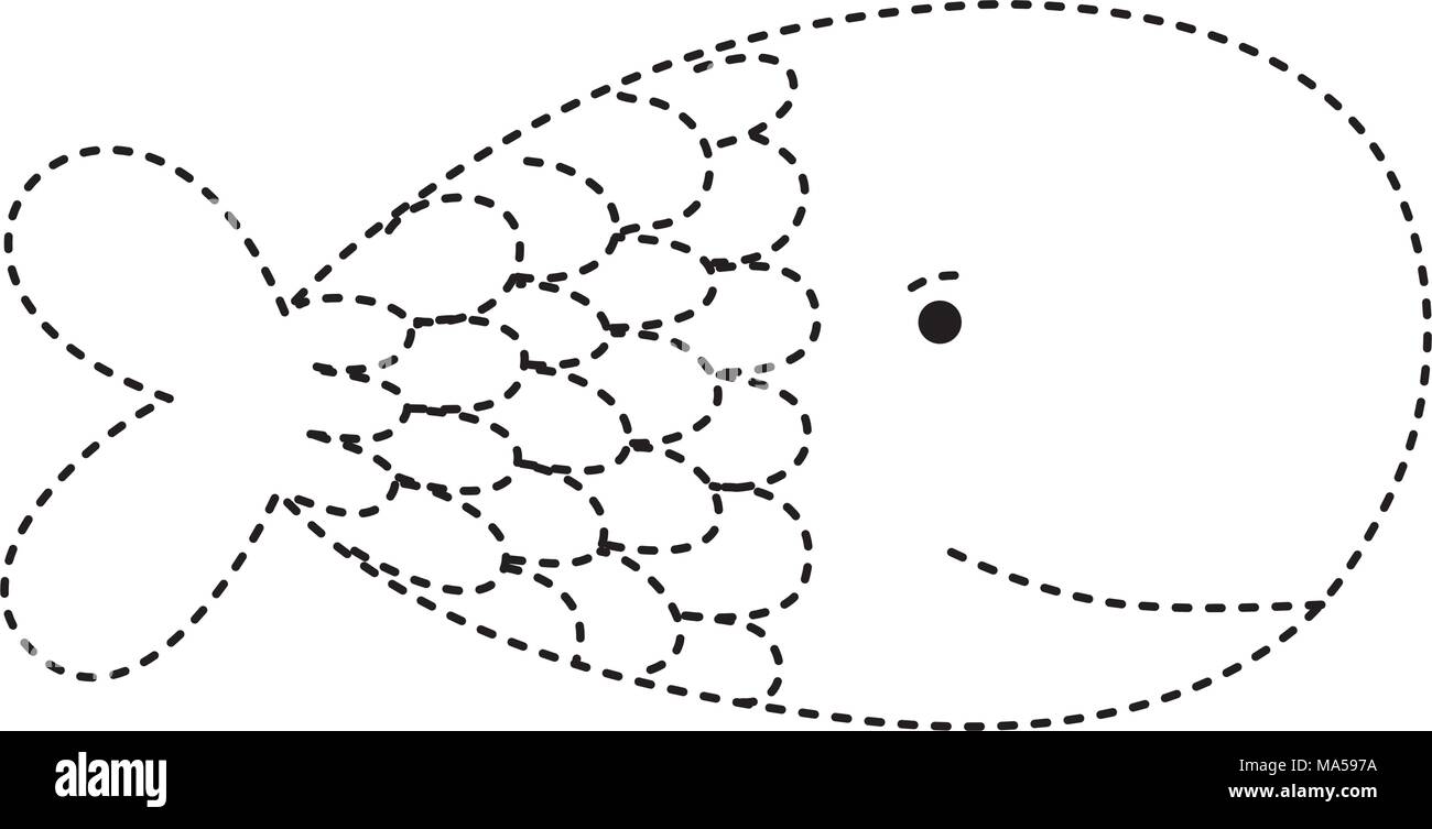 dotted shape sea fish natural animal design Stock Vector Image & Art ...