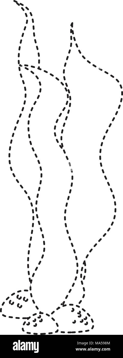 dotted shape natural seaweed tropical marine plant Stock Vector Image ...