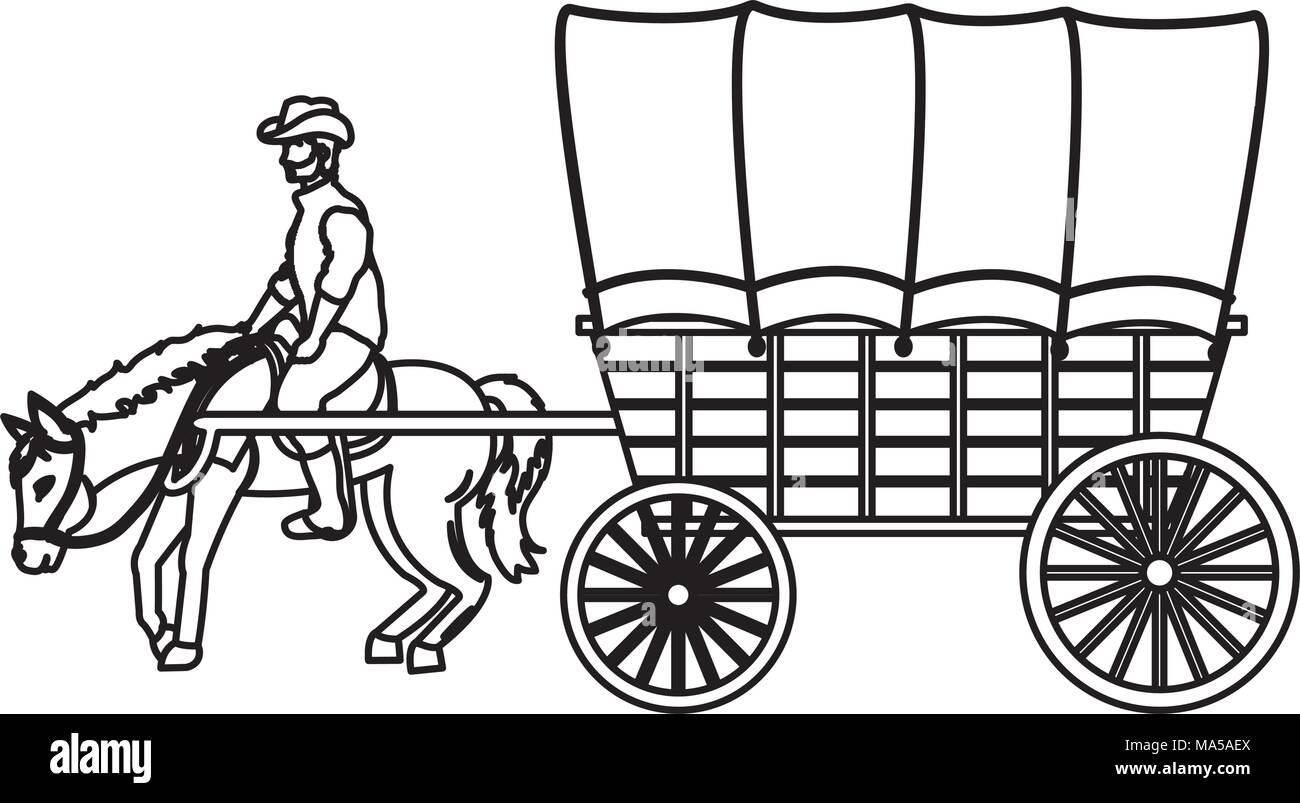 Medieval carriage horse illustration Stock Vector Images - Alamy
