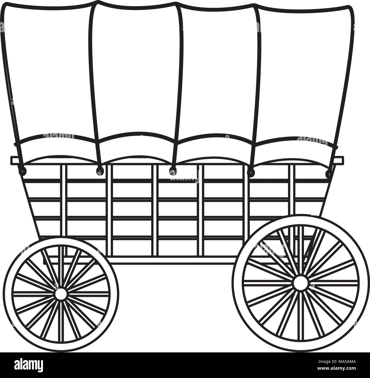 line carriege with wheel travel transport vehicle Stock Vector Image ...