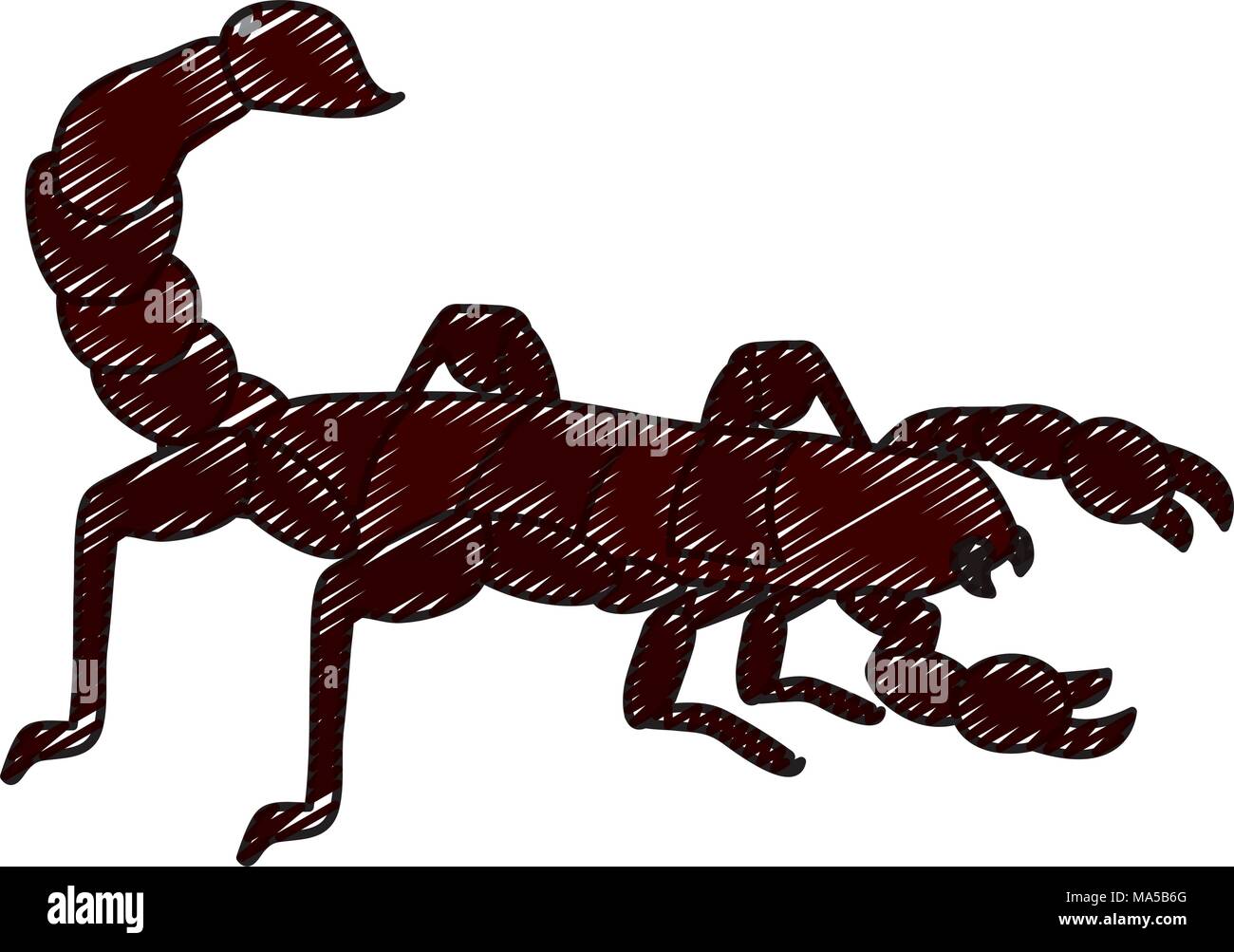 doodle danger scorpion wild toxic animal Stock Vector Image & Art - Alamy