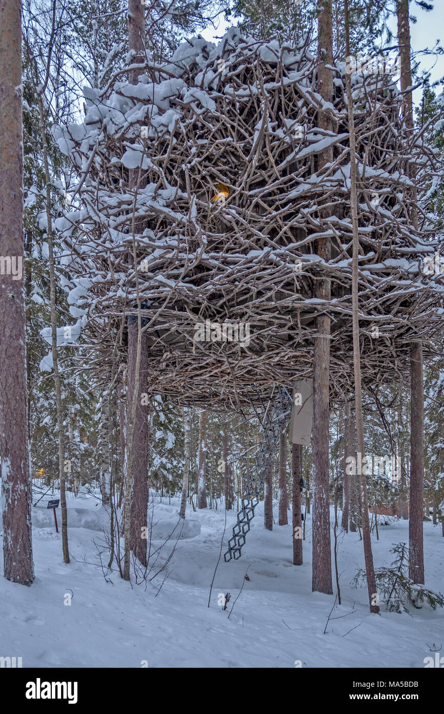Tree Hotel in Harads, Sweden Stock Photo - Alamy