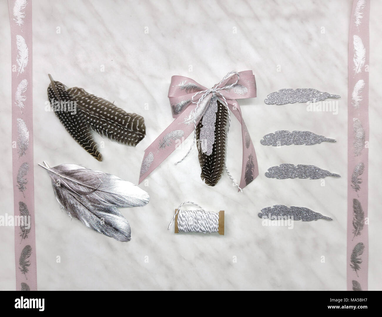decoration, feathers, ribbon, ribbon Stock Photo - Alamy