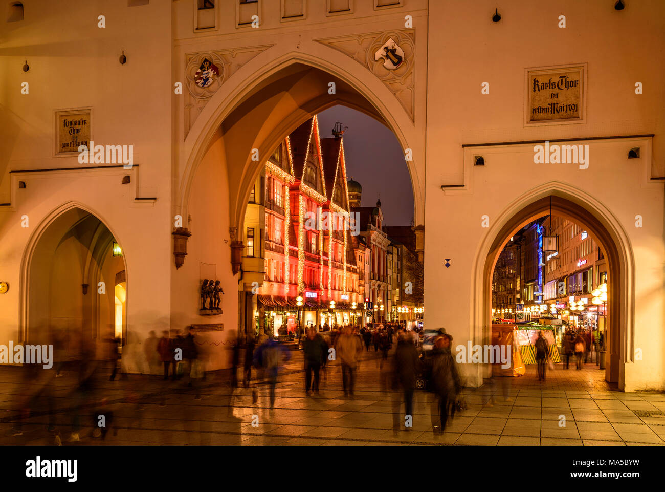 Germany, Bavaria, Upper Bavaria, Munich, Karlsplatz (square), Stachus ...