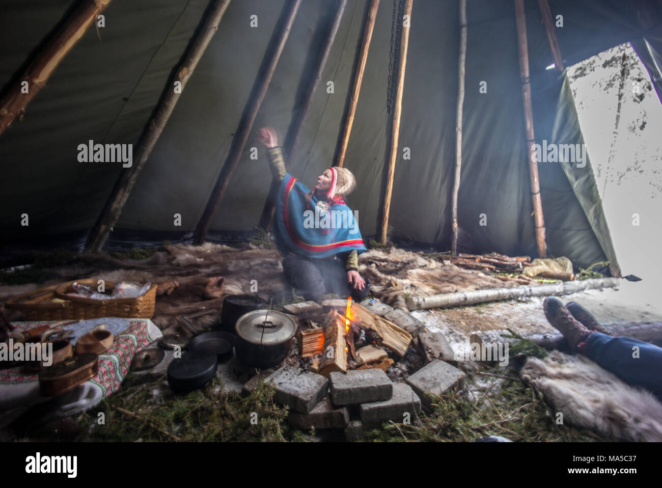 Visiting a Sami farm in Harads, Sweden Stock Photo - Alamy
