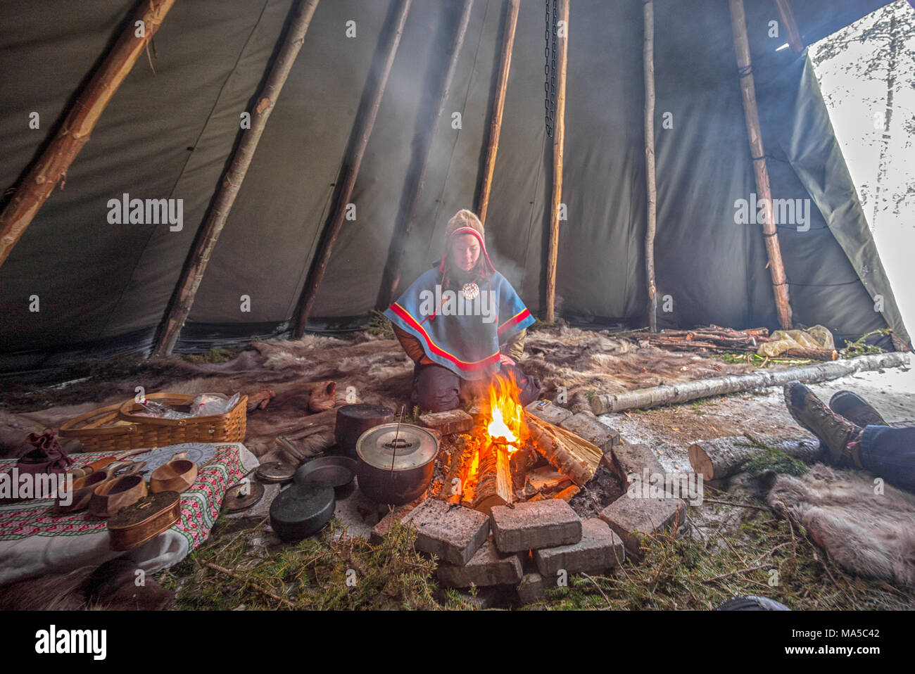 Visiting a Sami farm in Harads, Sweden Stock Photo - Alamy