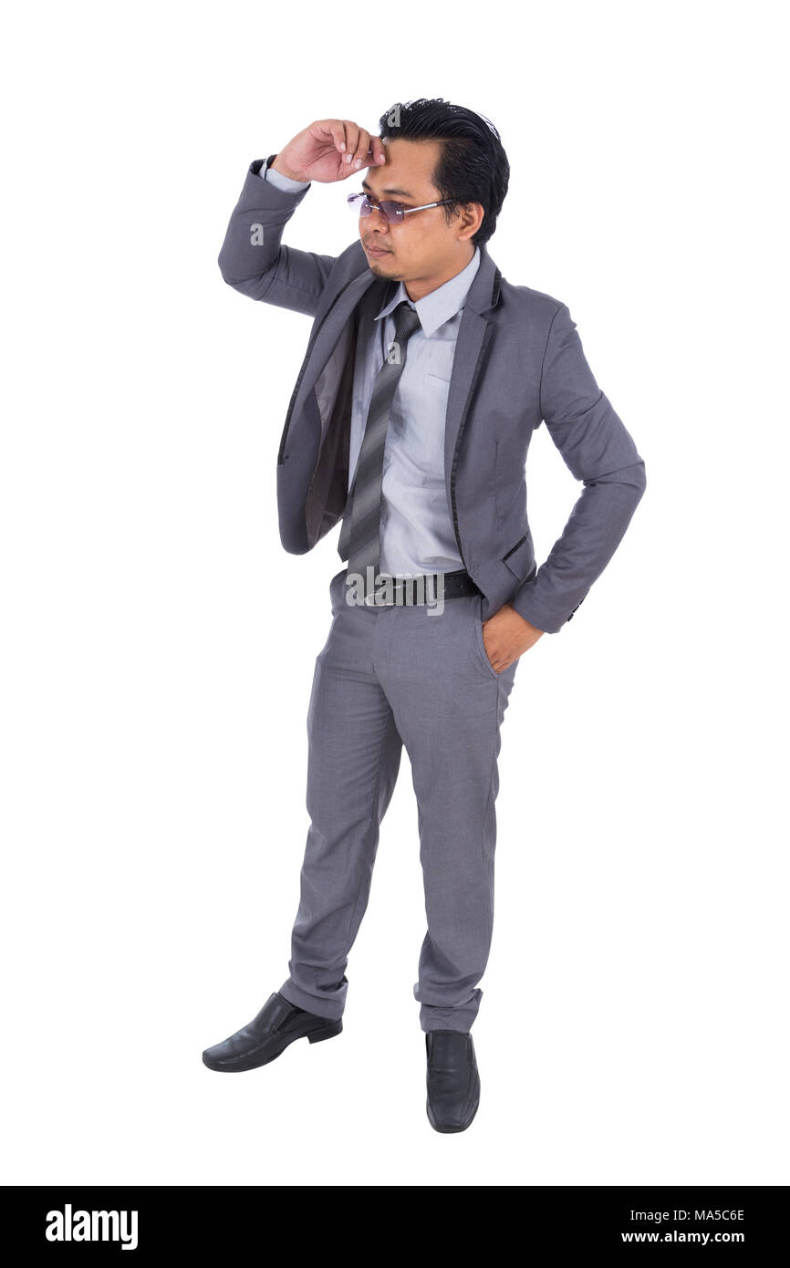 business man in suit isolated on a white background Stock Photo - Alamy