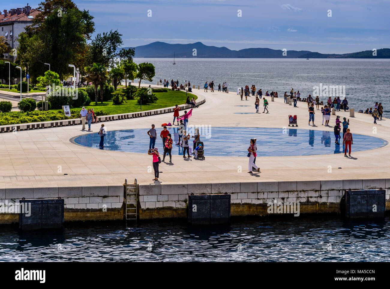Croatia, Dalmatia, Zadar, promenade Nova Riva, light installation by ...
