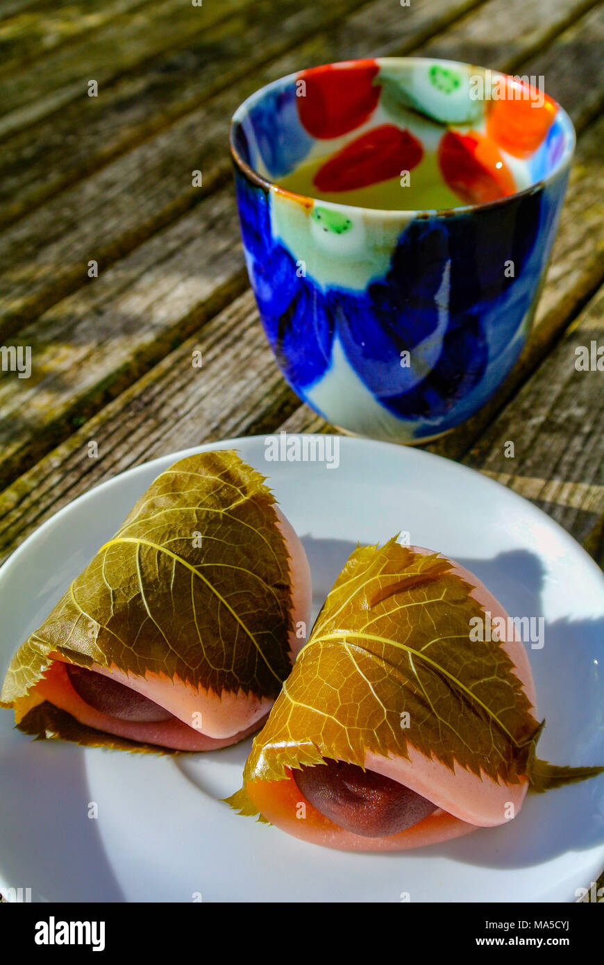sakuramochi, japanese pastry Stock Photo - Alamy