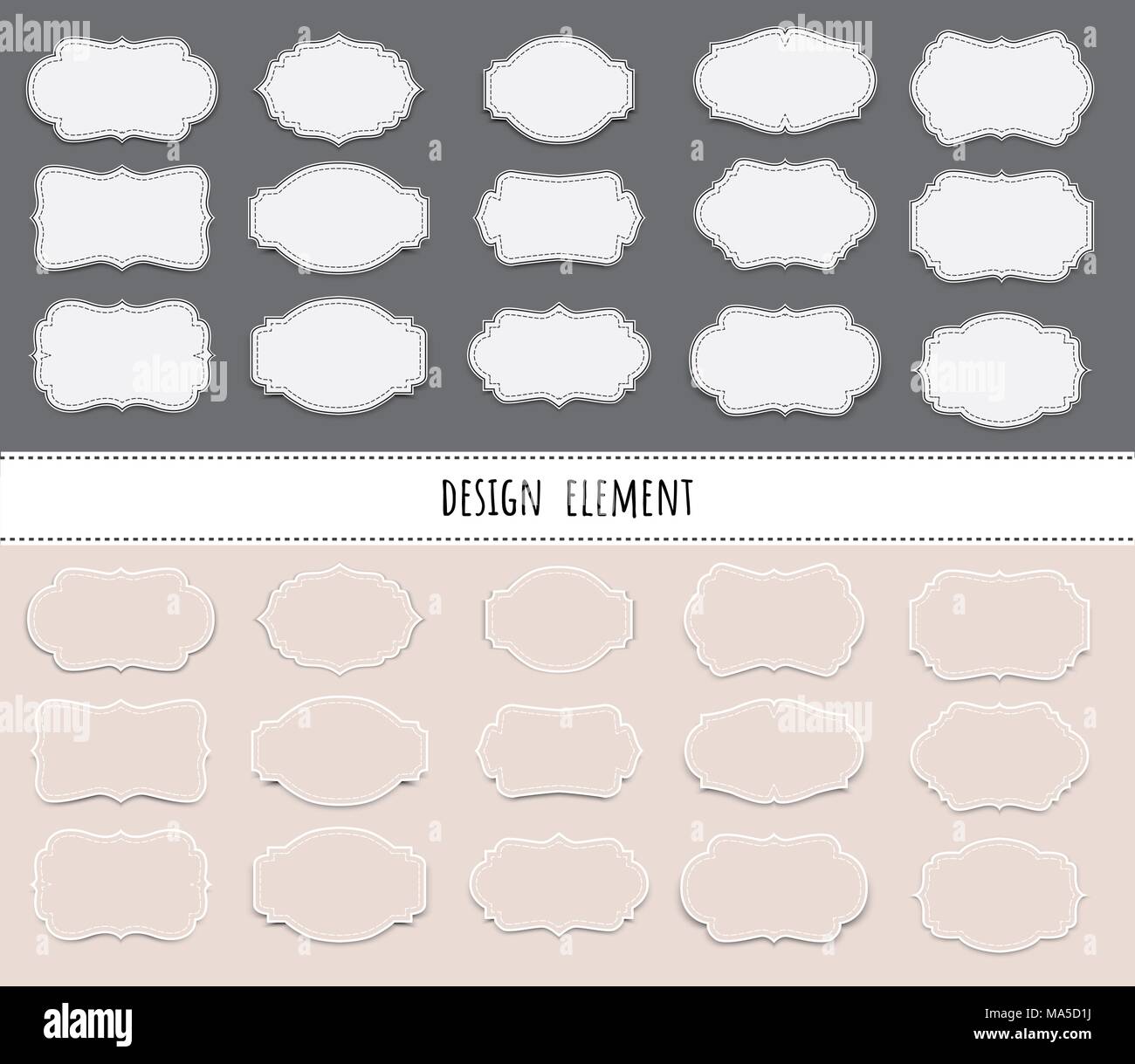 Vector set vintage labels and frame. Vector illustration EPS 10 Stock ...