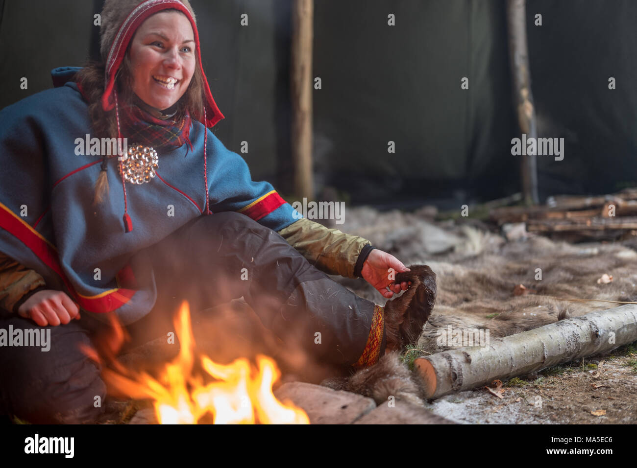Visiting a Sami farm in Harads, Sweden Stock Photo - Alamy