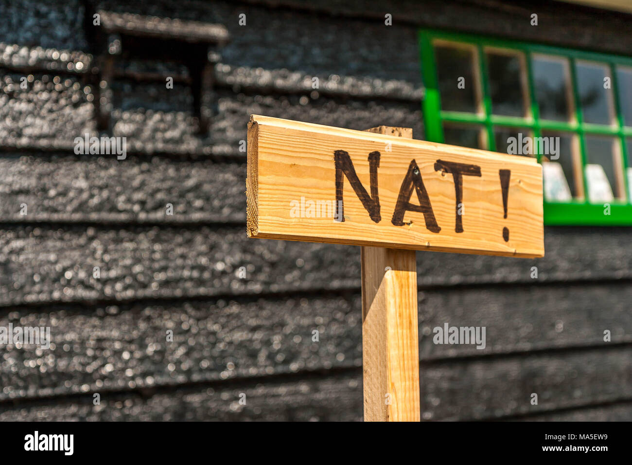 Wet Warning Sign in Dutch Stock Photo - Alamy