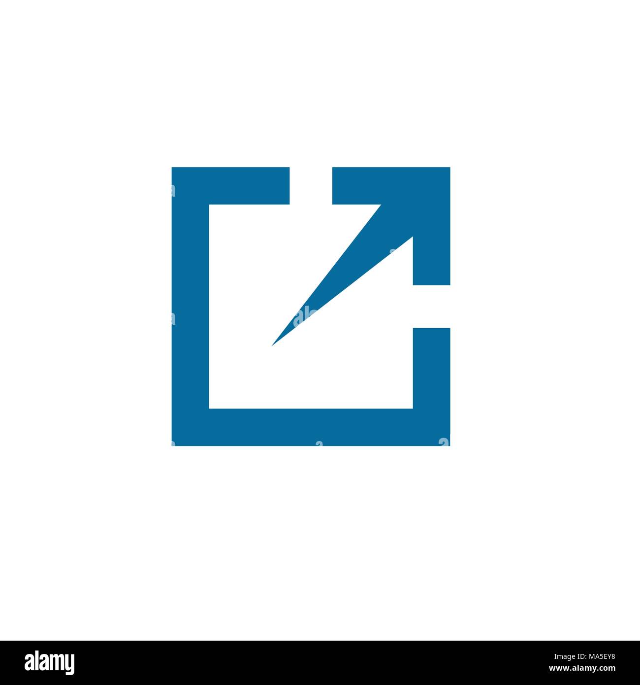 External Link Icon w arrow and box pointing Stock Vector Image & Art ...