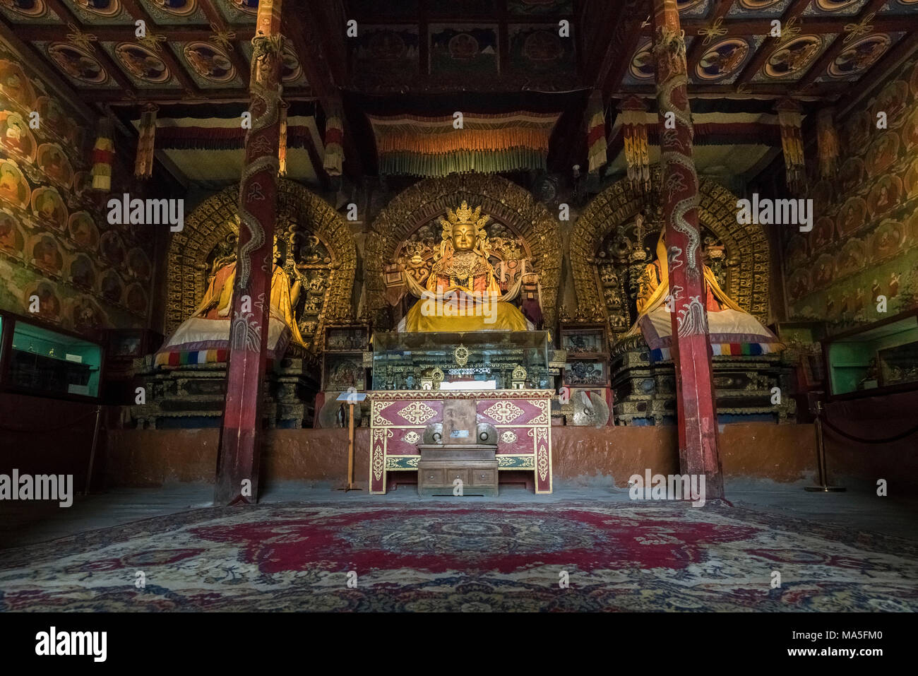 Buddhist statues inside one of erdene zuu monastery temples harhorin hi ...