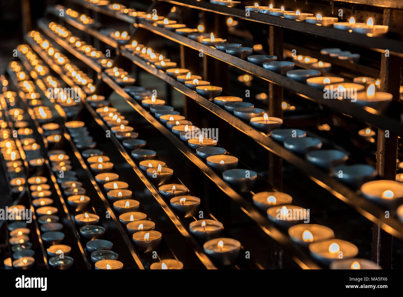 Vienna, Austria, Europe. Candles in the Saint Stephen's Cathedral Stock ...