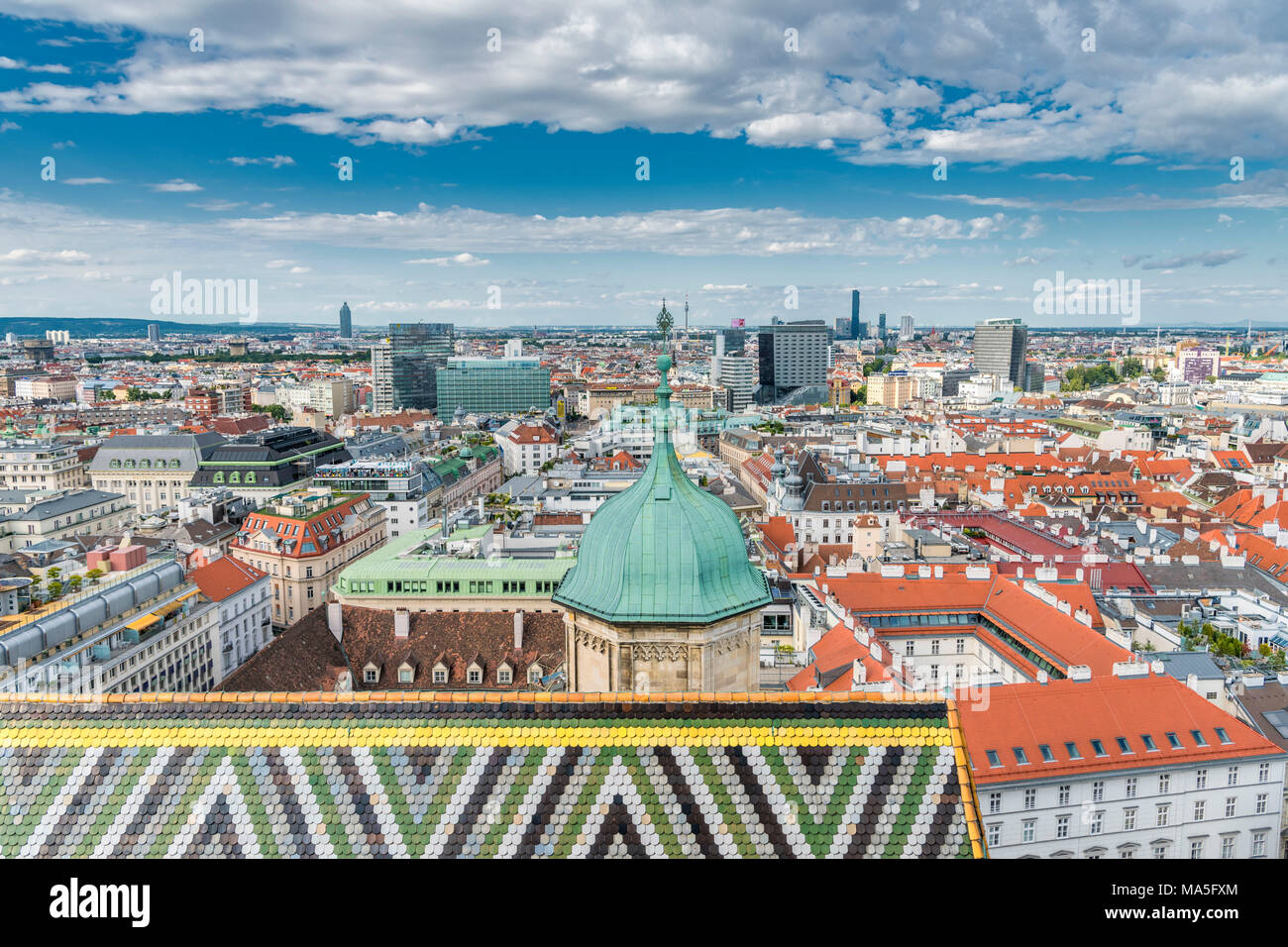 Vienna, Austria, Europe. View of Vienna from South Tower of the Saint ...