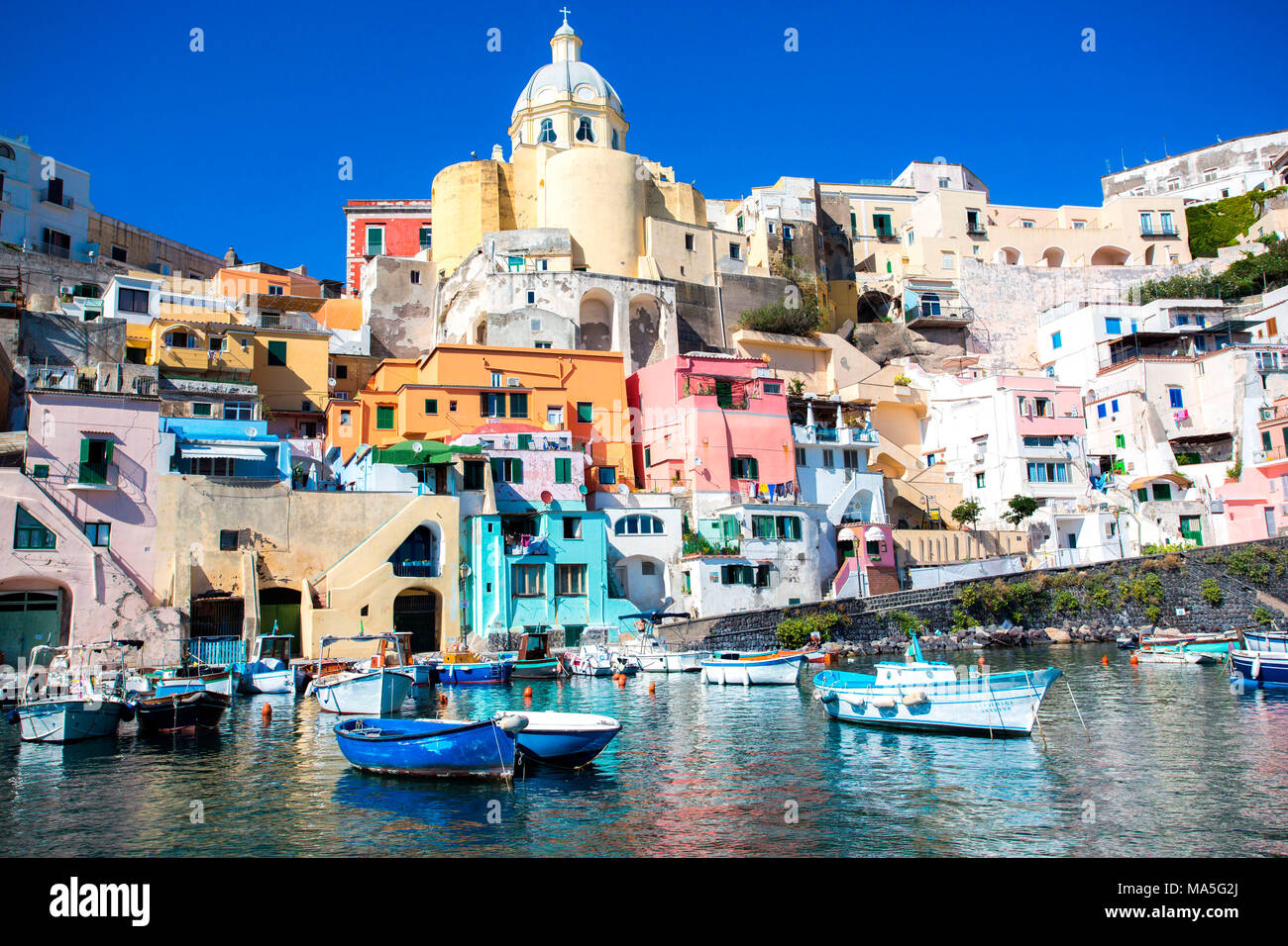 Procida, Naples, Italy. La Corricella Harbour Stock Photo - Alamy