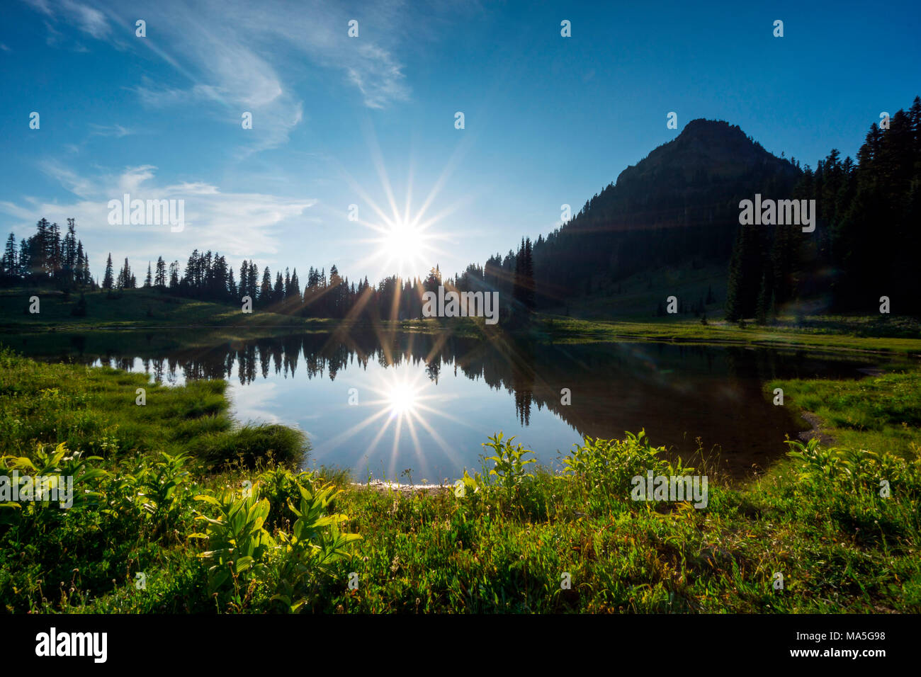 Tipsoo Lake, Chinook pass, Mount Rainier National Park, Seattle, State ...