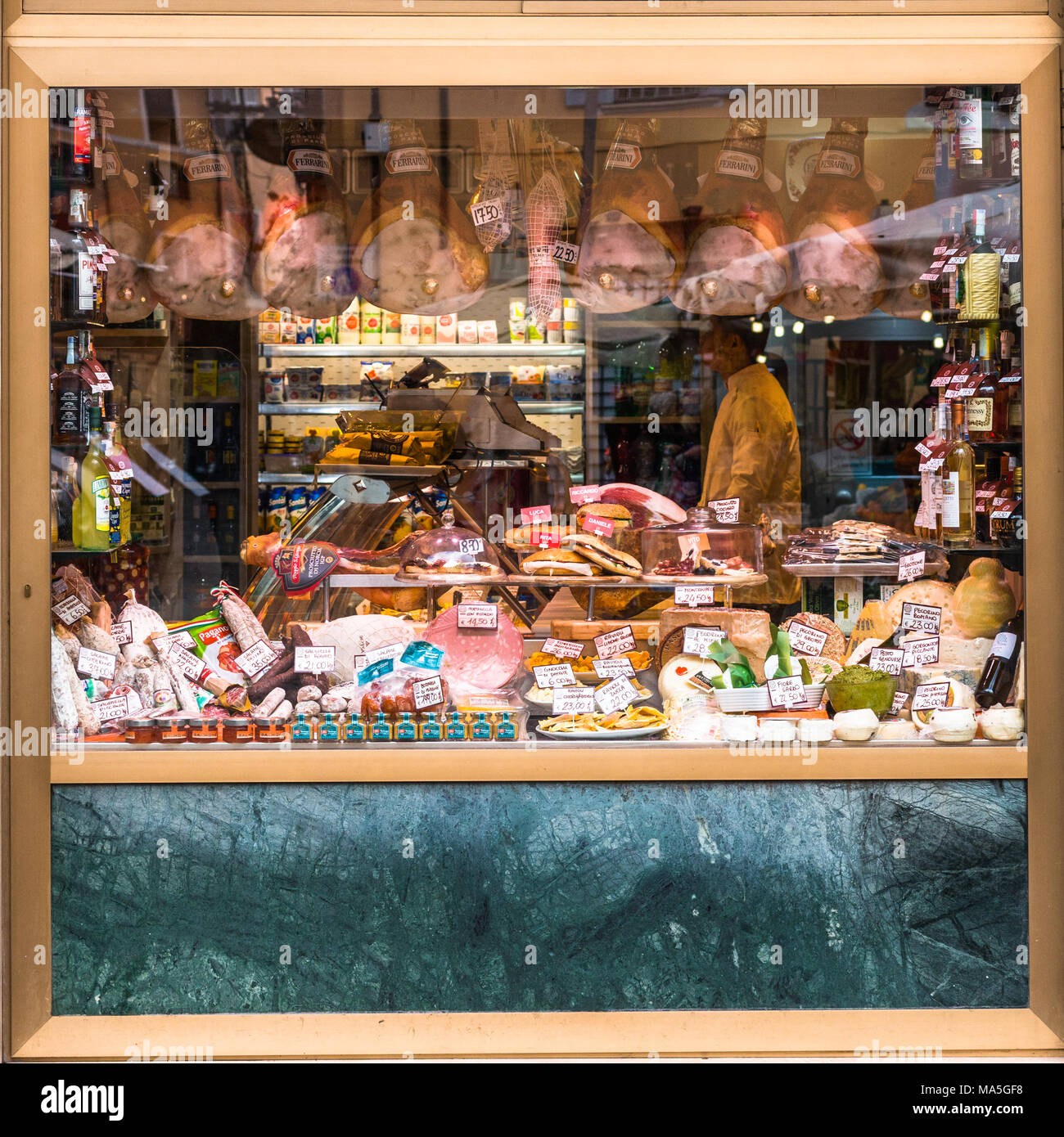 Traditional Grocery storefront at Campo de Fiori square, Rome, Lazio ...
