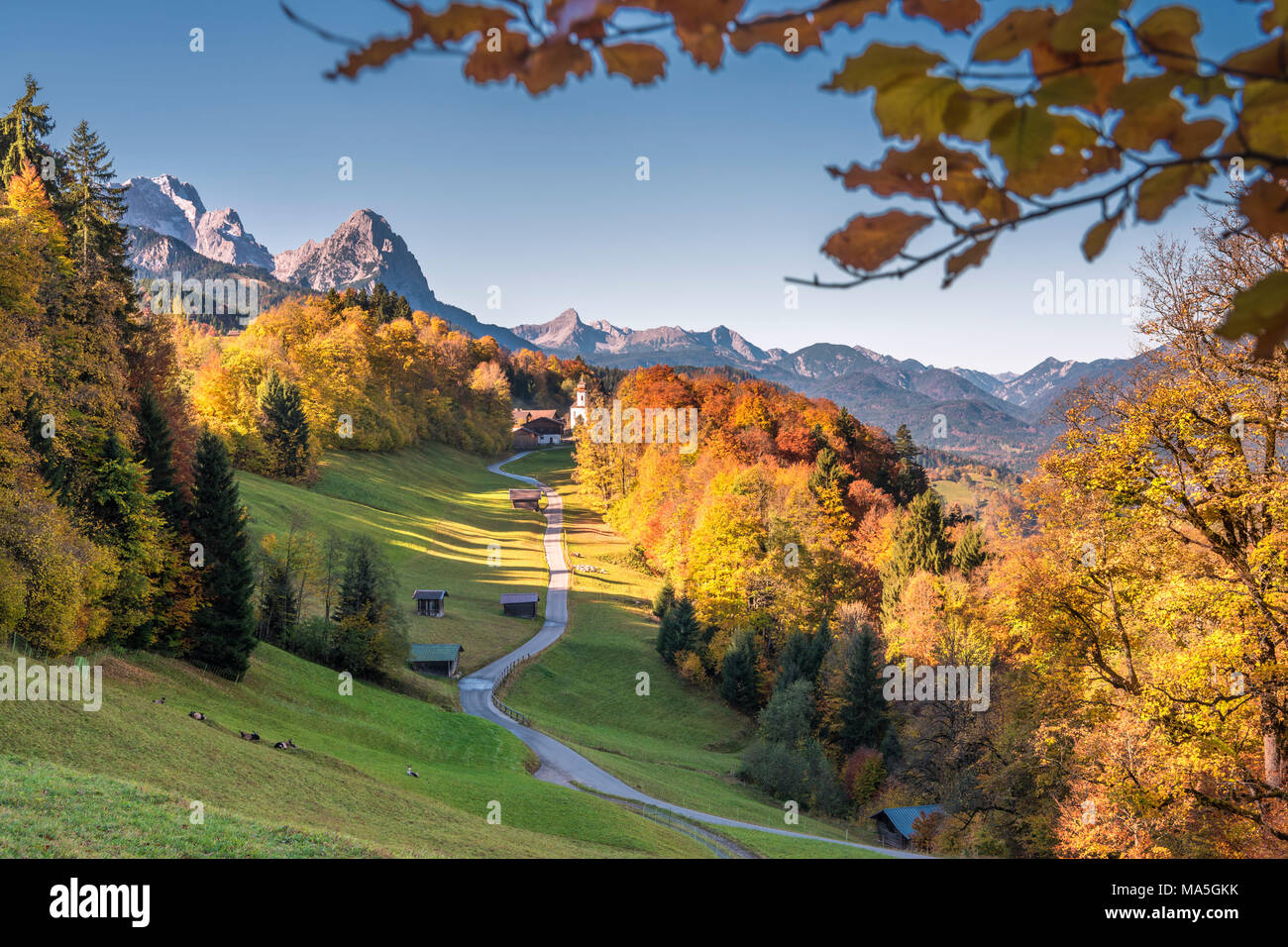Wamberg, Garmisch-Partenkirchen, Bavaria, Germany. The little Wamberg ...