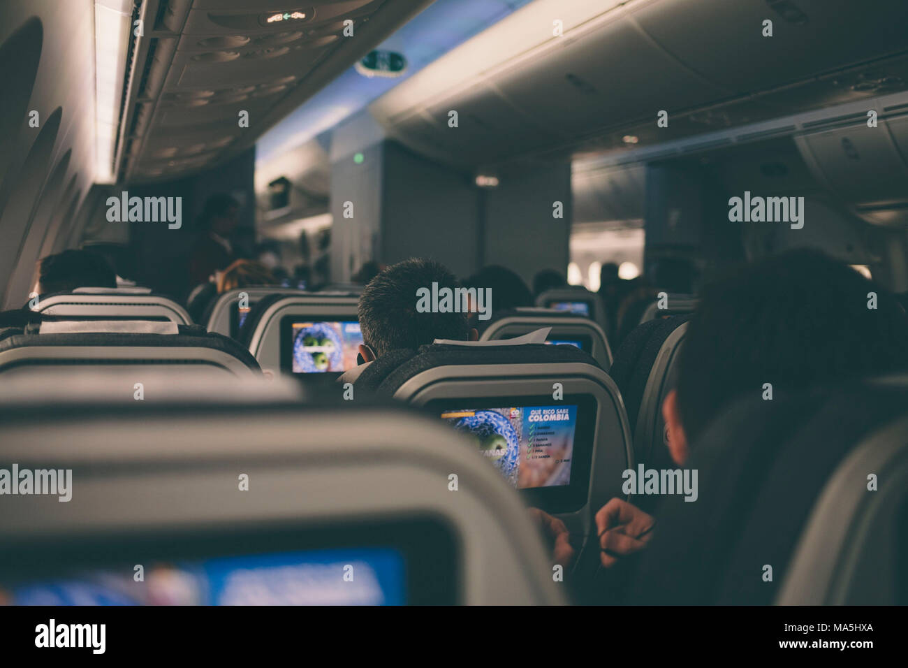 view from the back of an aircraft in a flight Stock Photo - Alamy