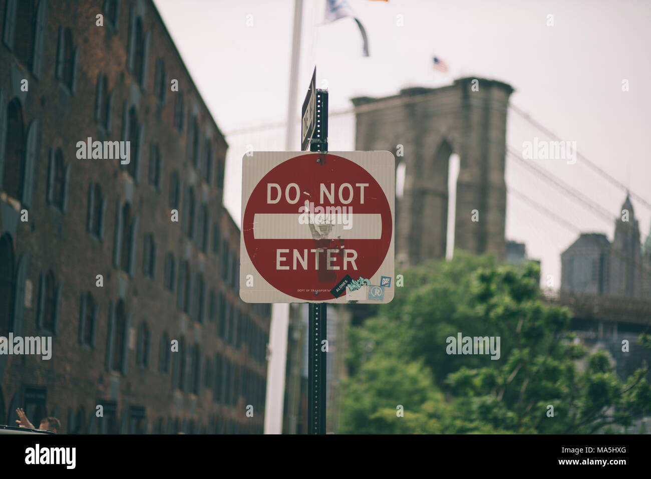 sign in brooklyn, do not enter Stock Photo - Alamy