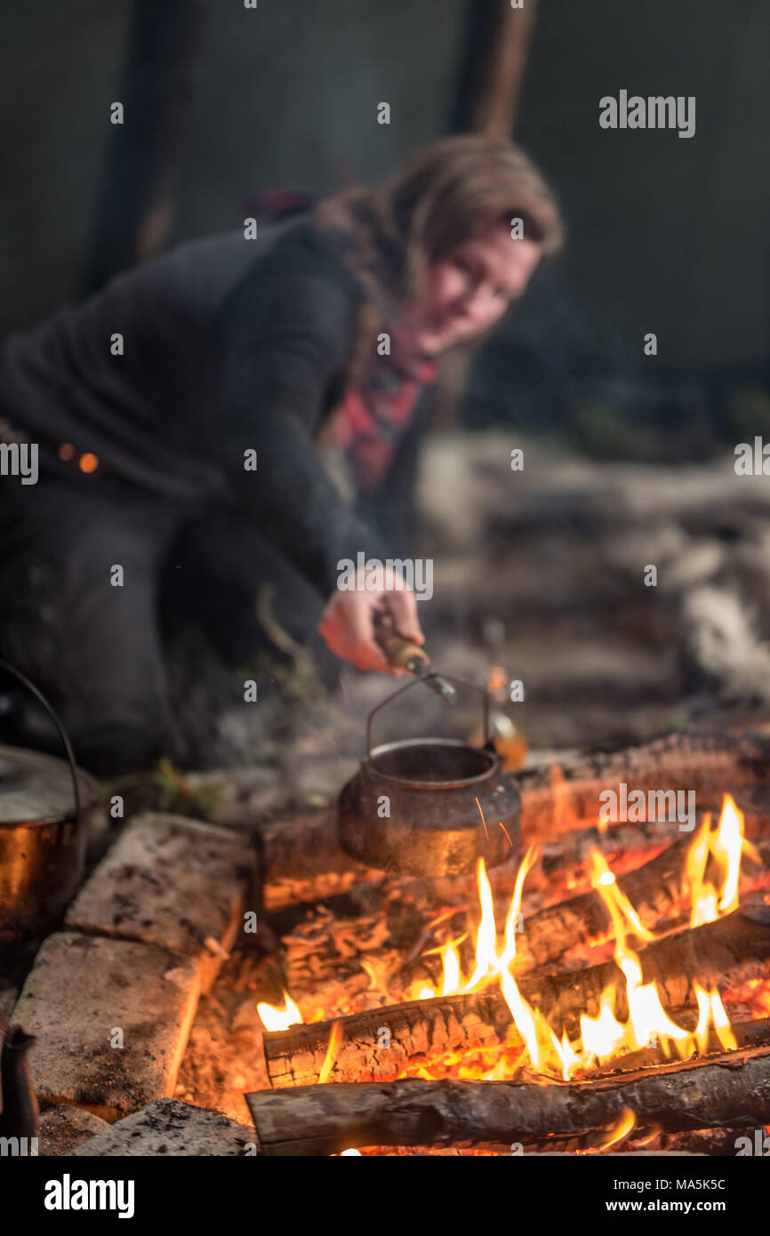 Traditional Sami Meal Preapered in a Lavvu Stock Photo - Alamy