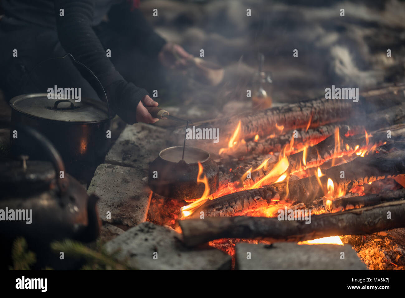 Traditional Sami Meal Preapered in a Lavvu Stock Photo - Alamy