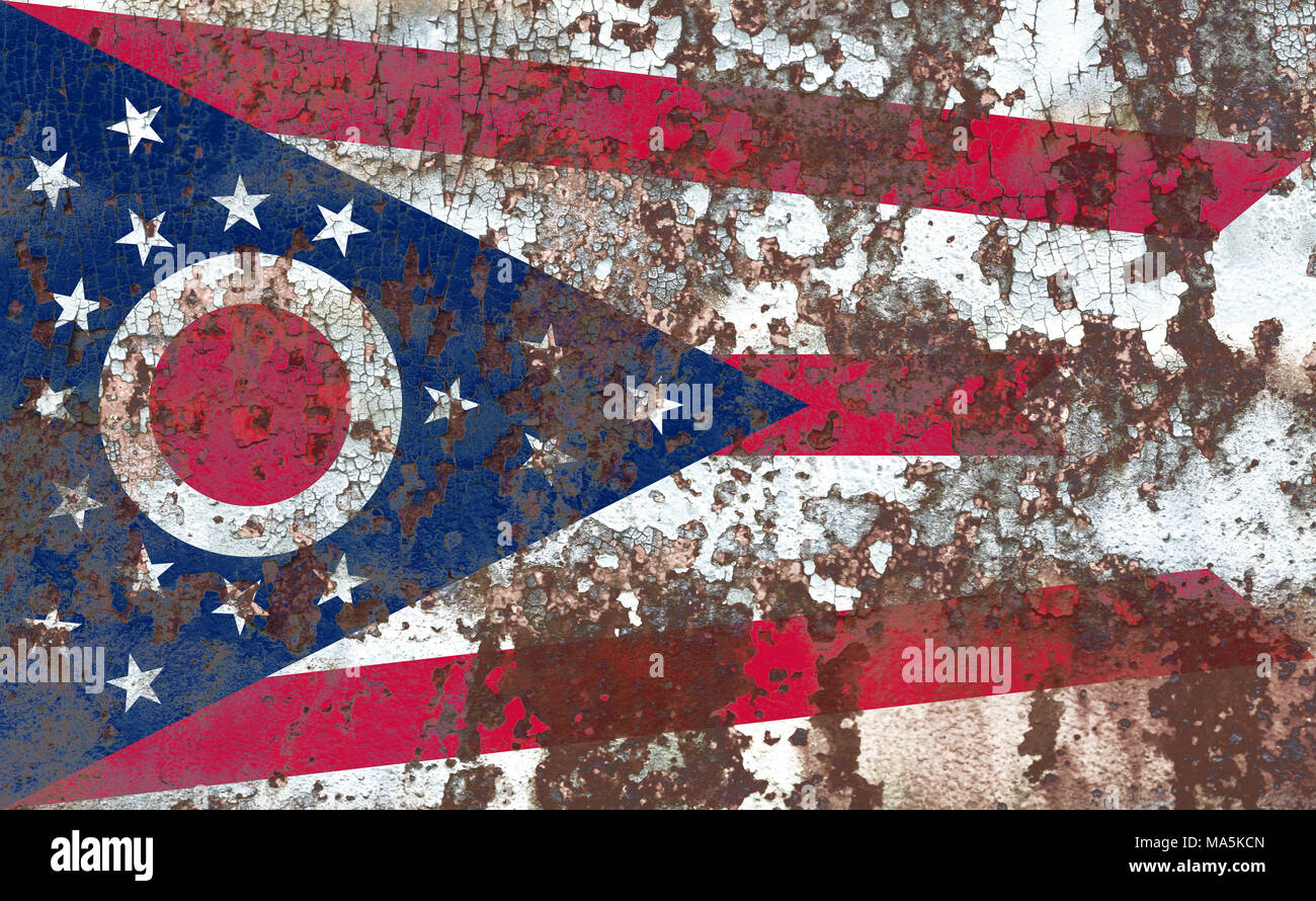 Ohio state grunge flag, United States of America Stock Photo - Alamy