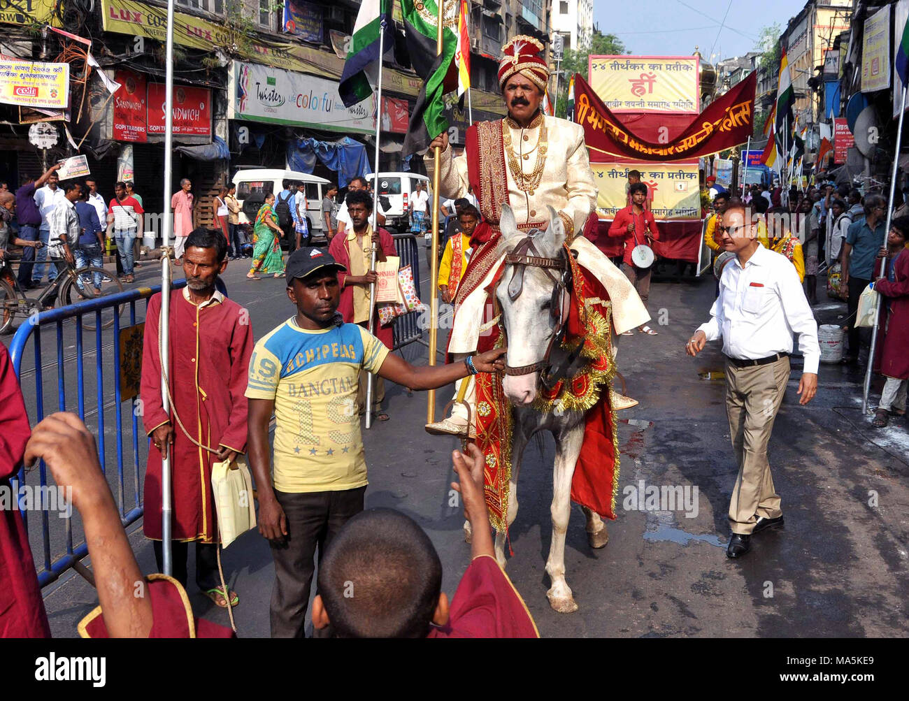 People of Jain Community take parts in a religious procession to ...