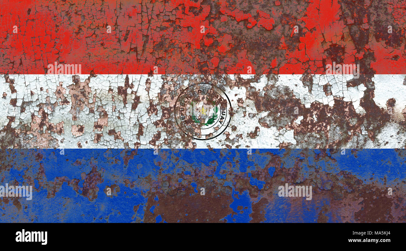 Old Paraguay grunge background flag Stock Photo - Alamy
