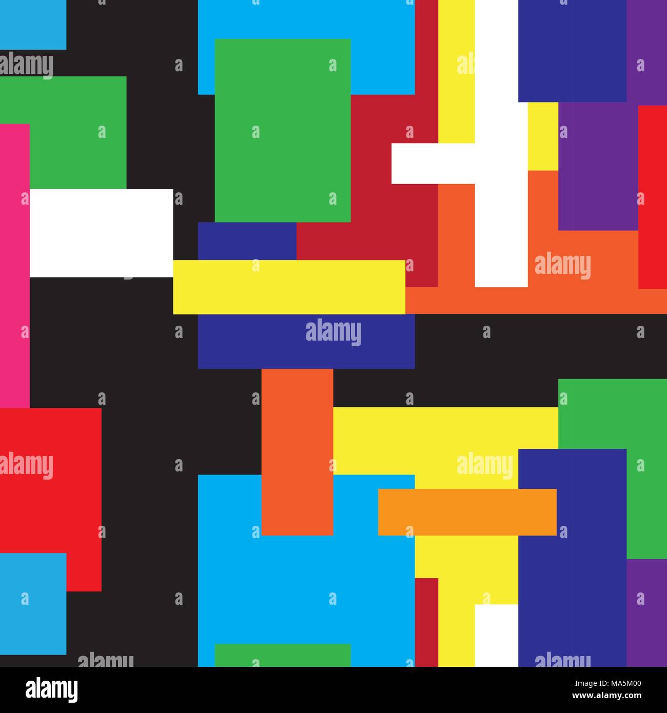 Multi-Coloured Grid on Black Seamless Pattern Stock Vector Image & Art ...