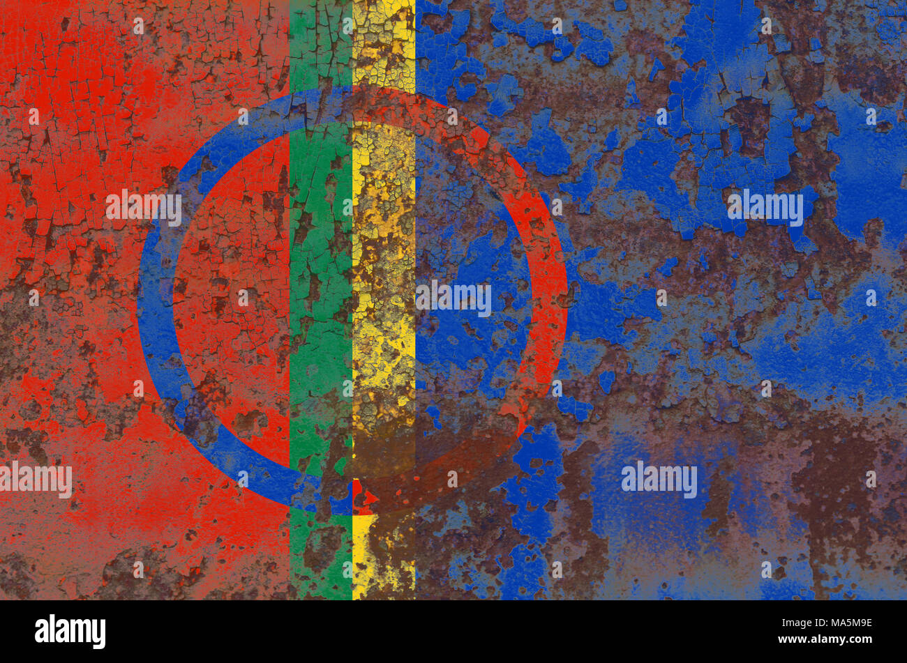 Sami grunge flag, Norway dependent territory flag Stock Photo - Alamy