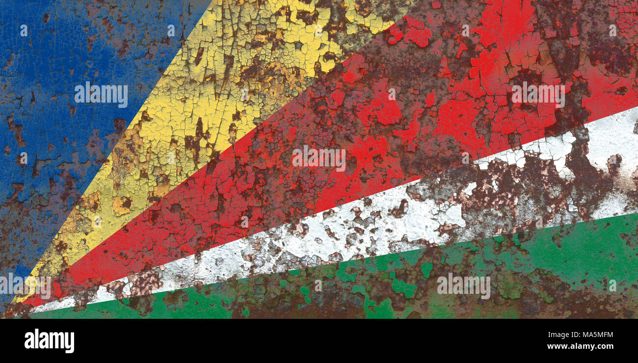 Old Seychelles grunge background flag Stock Photo - Alamy