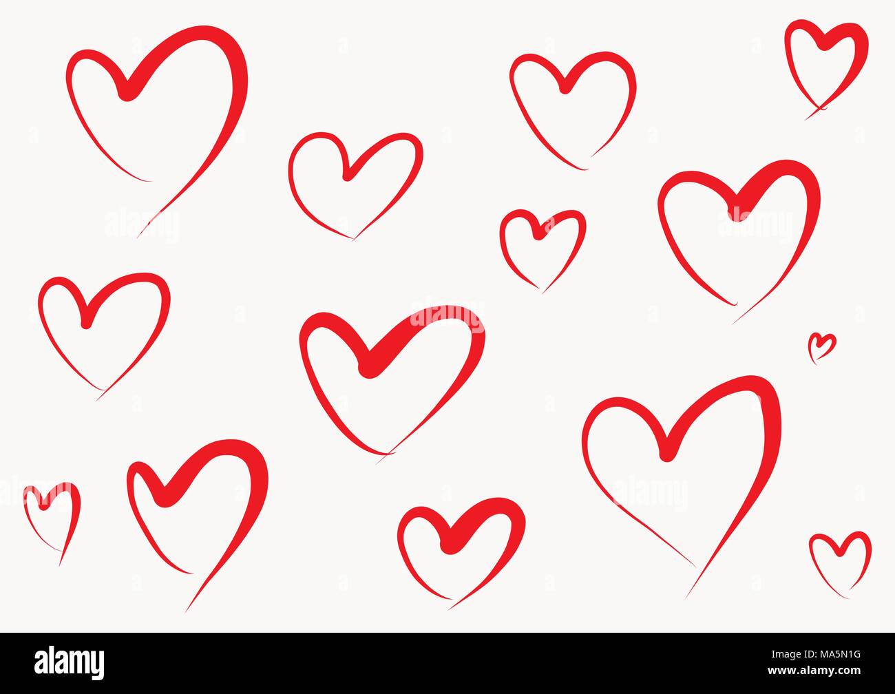 set of heart drawing vector Stock Vector Image & Art - Alamy