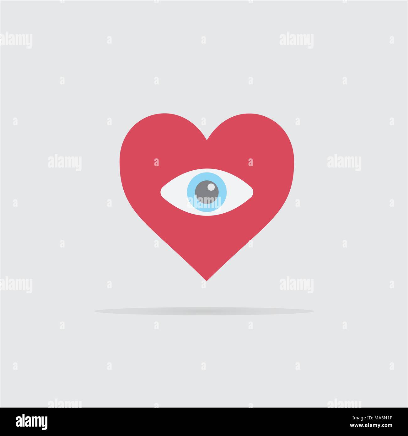 Eye with heart Stock Vector Images - Alamy