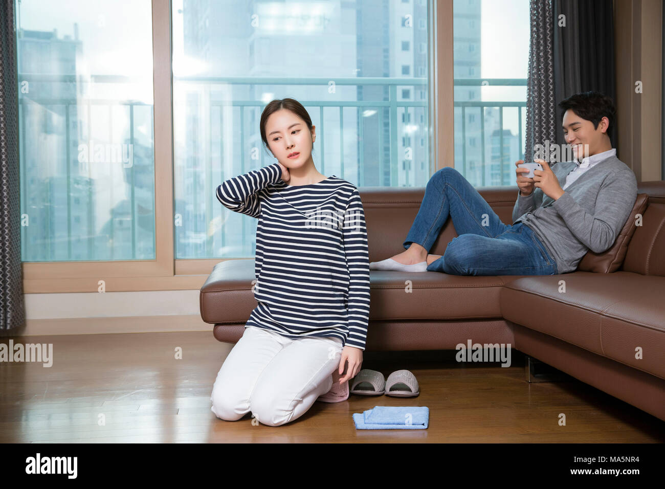 Conceptable photo of new married couple daily life. 221 Stock Photo - Alamy