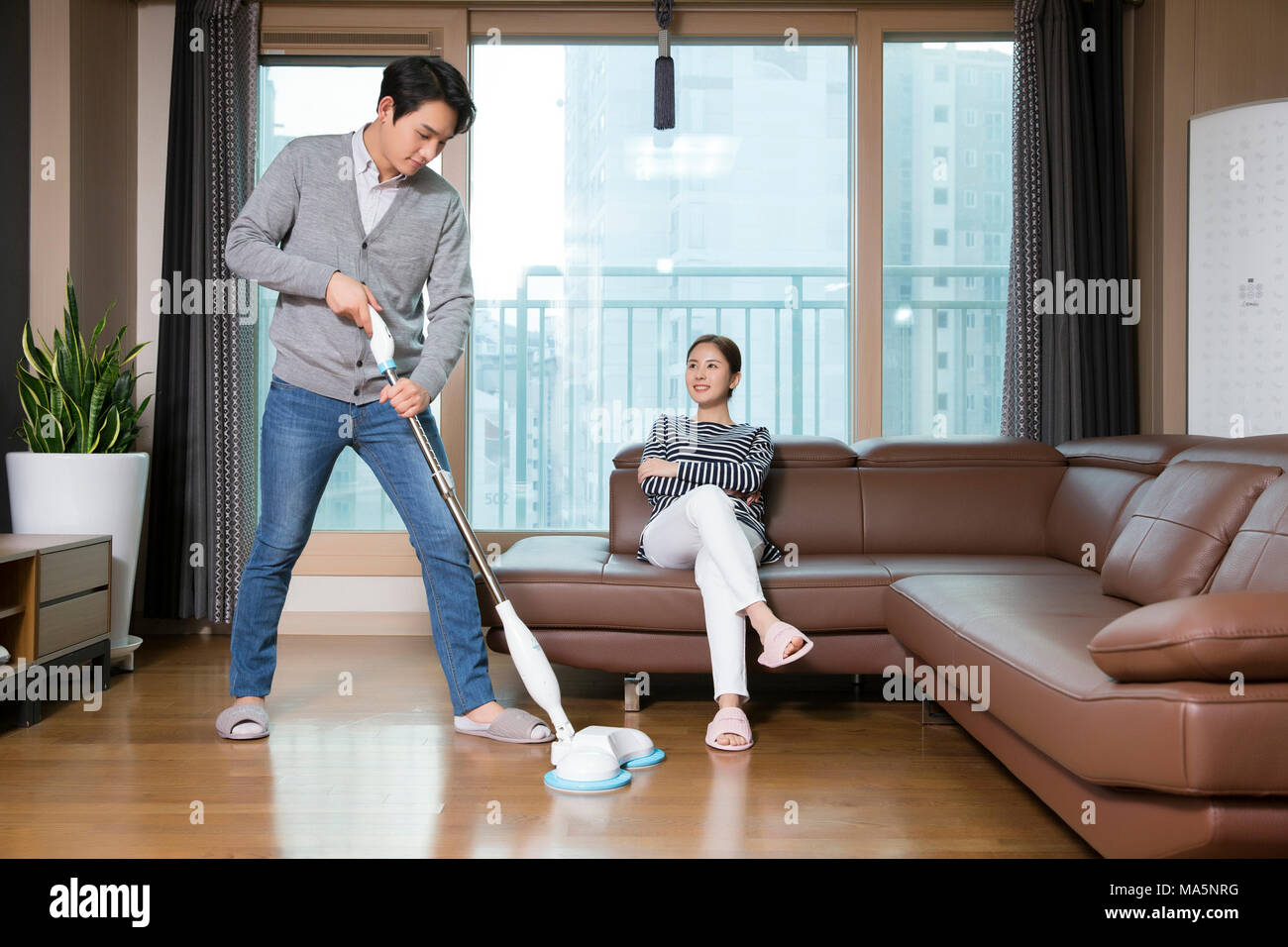 Conceptable photo of new married couple daily life. 215 Stock Photo - Alamy
